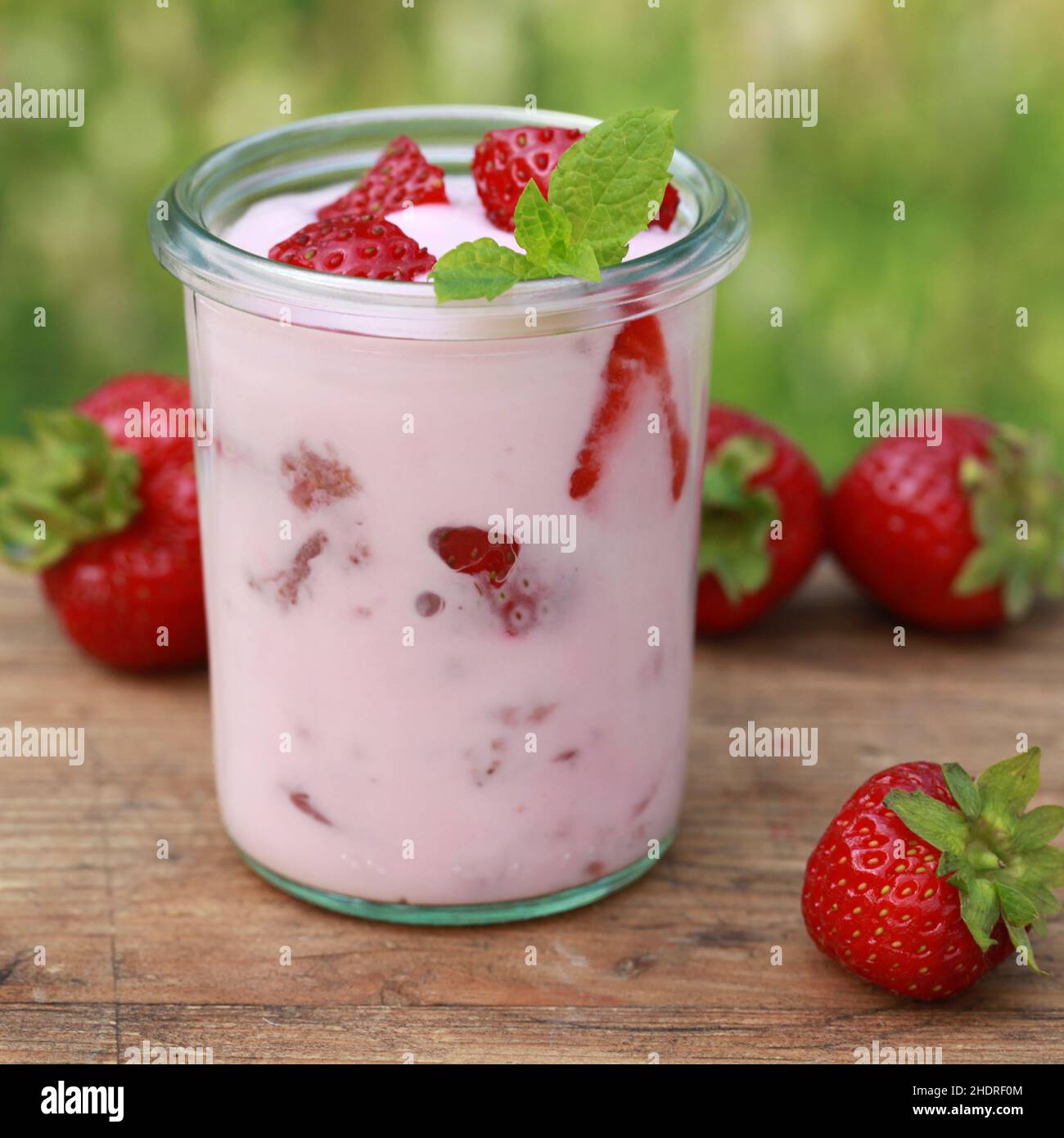 strawberry yoghurt, strawberry quark, strawberry yoghurts Stock Photo ...