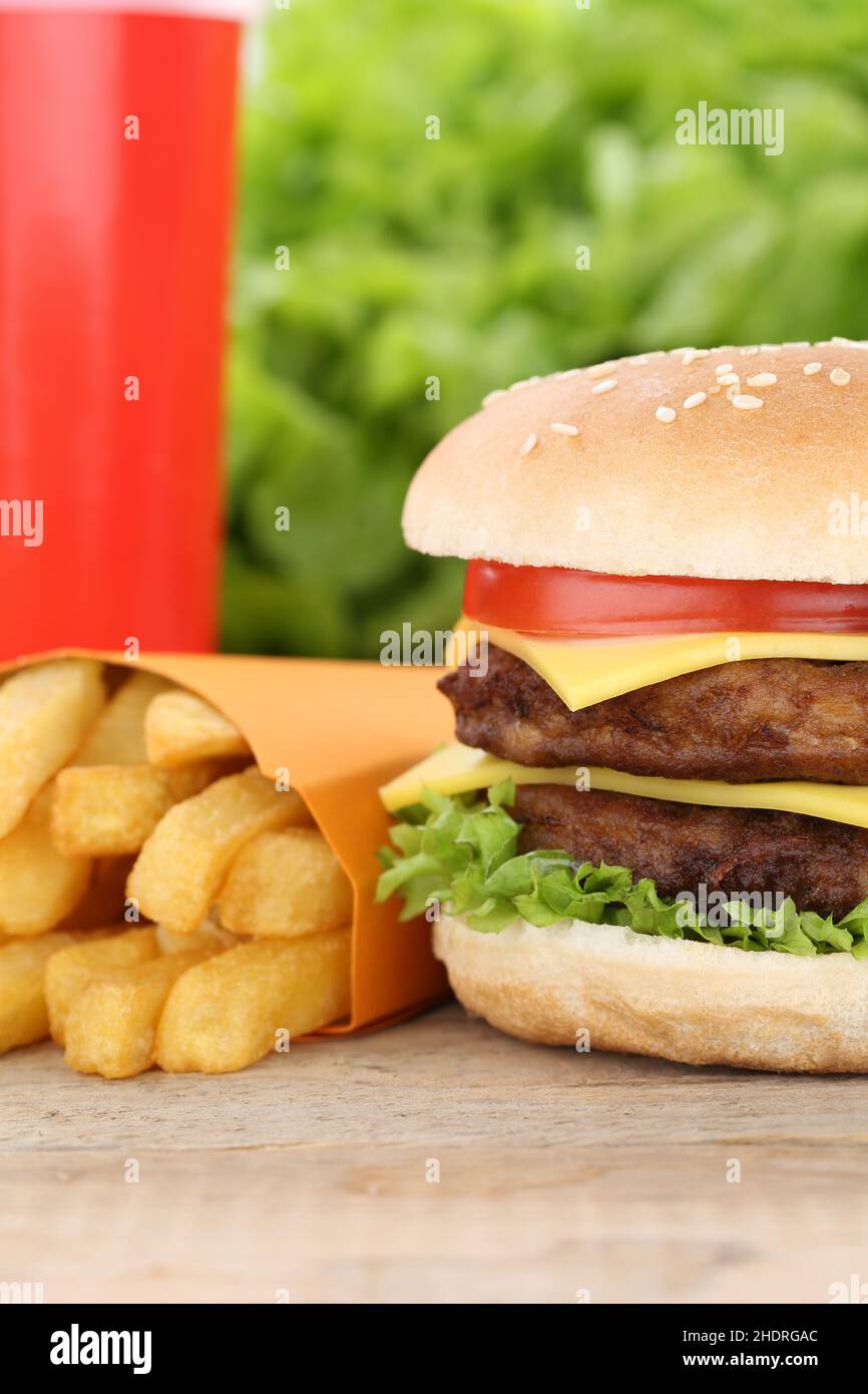 french fries, burger, american cuisine, pommes, burgers, american ...