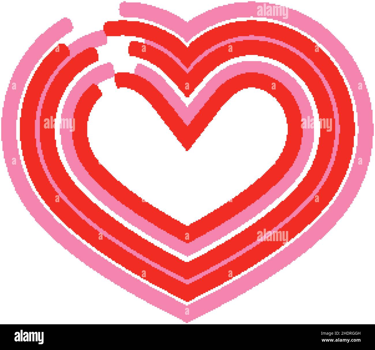 Heart formed by red-pink curved line illustration Stock Vector Image ...
