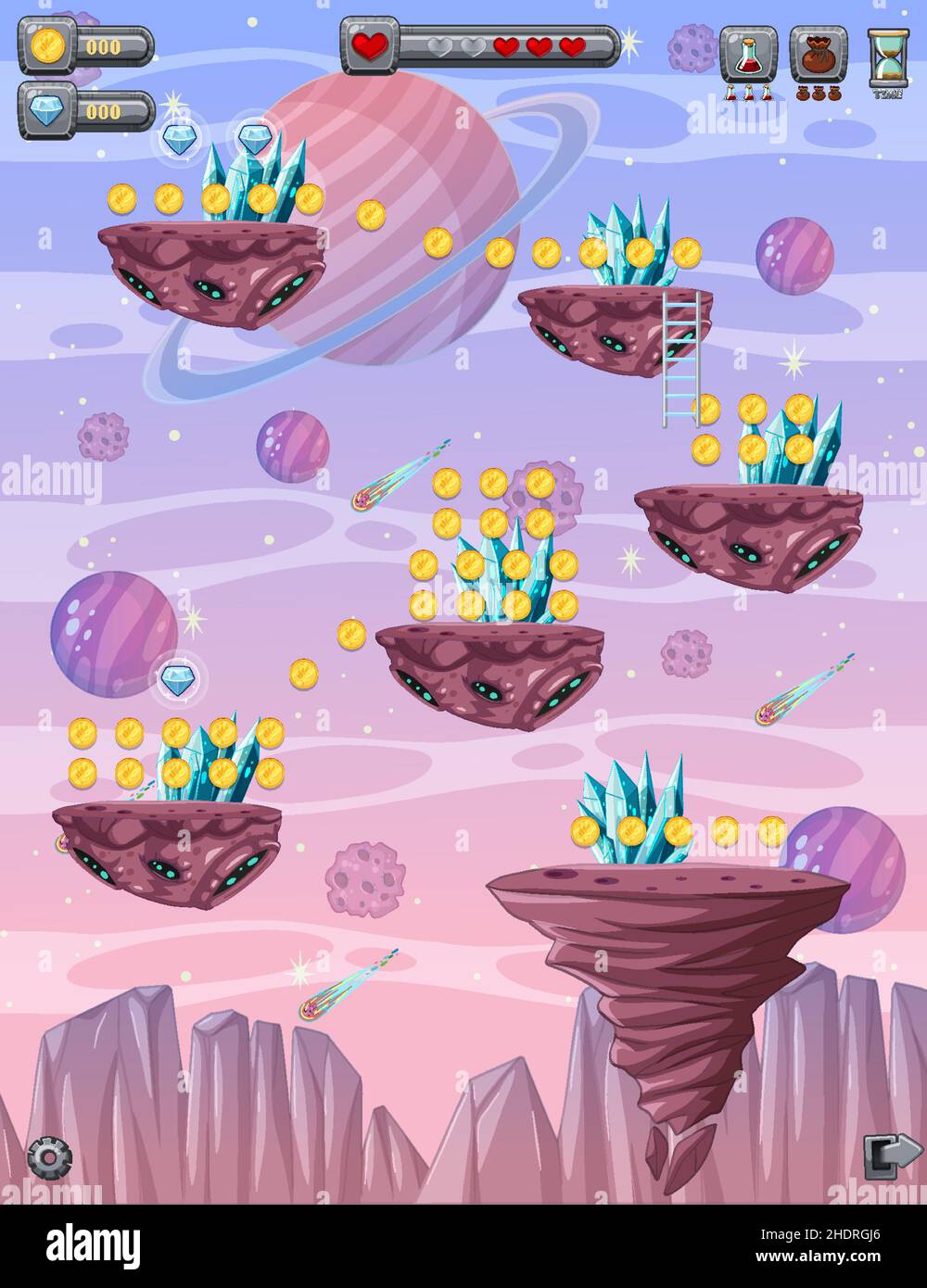 A Game Template Galaxy Scene illustration Stock Vector Image & Art - Alamy