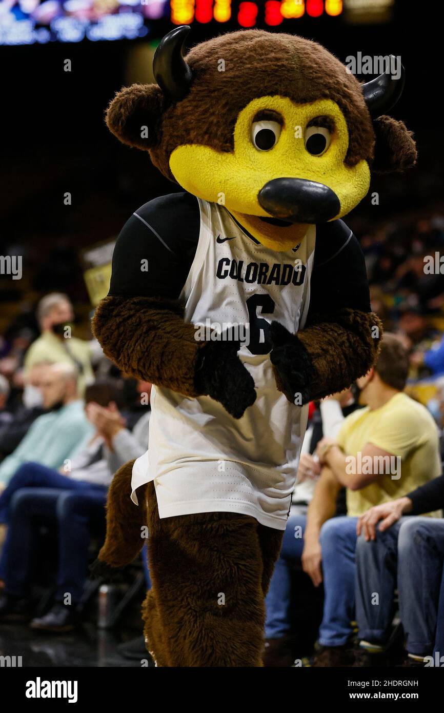 Boulder, CO, USA. 06th Jan, 2022. Colorado mascot Chip the Buffalo ...