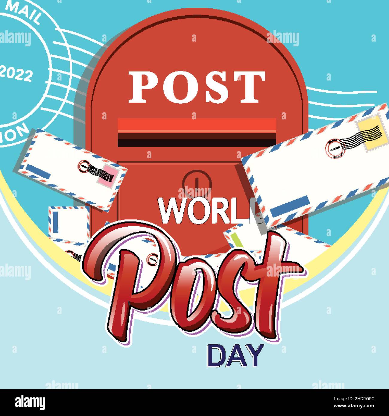World Post Day logo with post box and envelope illustration Stock ...