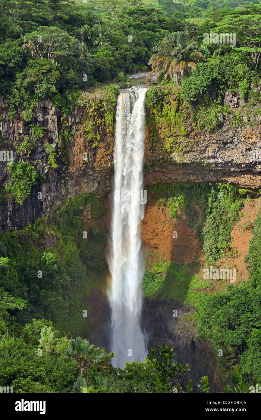 waterfall, jungle, mauritius, cascade, waterfalls, rainforest Stock ...