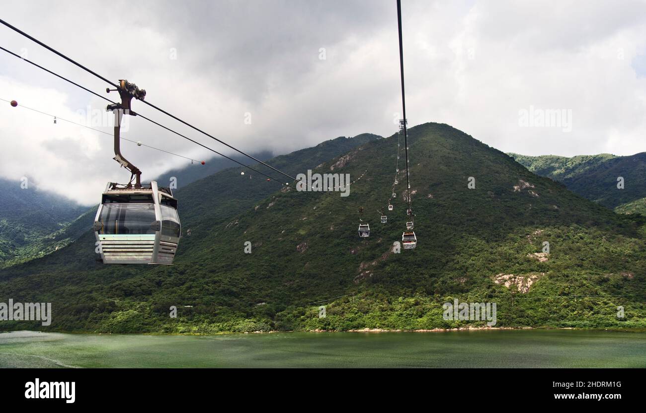 hong kong, cable car, lantau island, hong kongs, cable cars, lantau ...