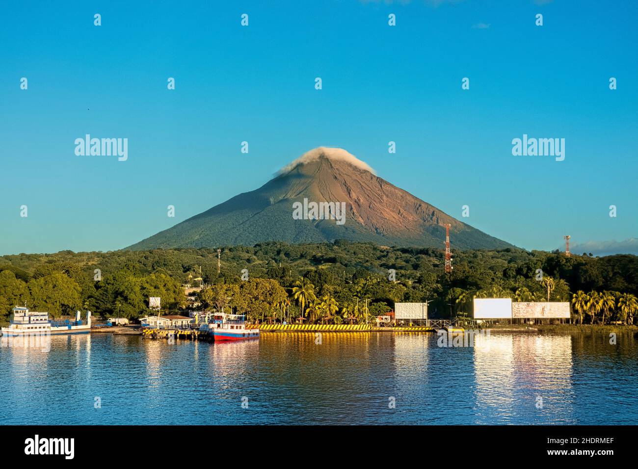 Concepción volcano towering over Ometepe Island, Nicaragua Stock Photo ...