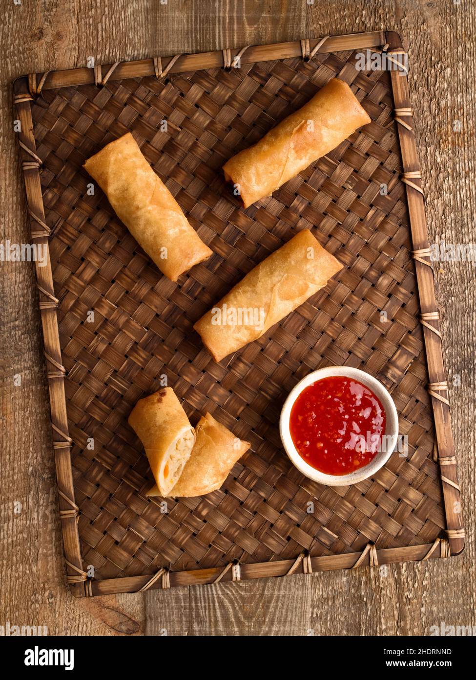 dip, spring rolls, dips, spring roll Stock Photo - Alamy
