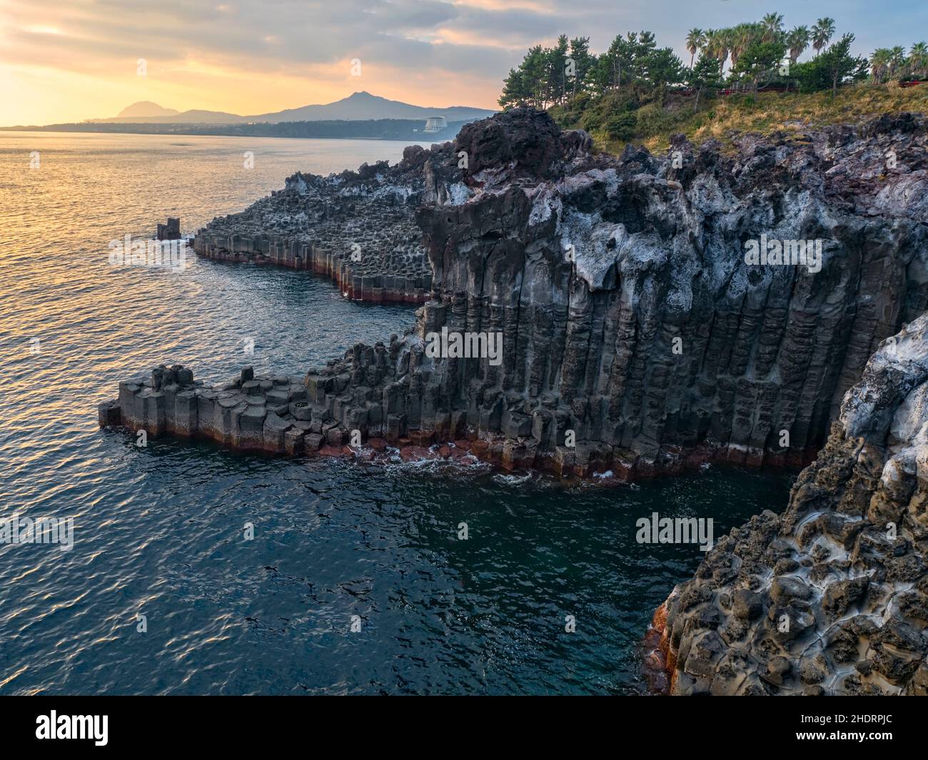 rock formation, south korea, jusangjeolli, jeju, rock formations, south ...