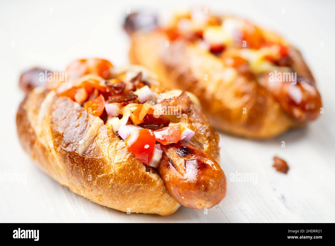 unhealthy, hot dog, unhealthies, hot dogs Stock Photo - Alamy