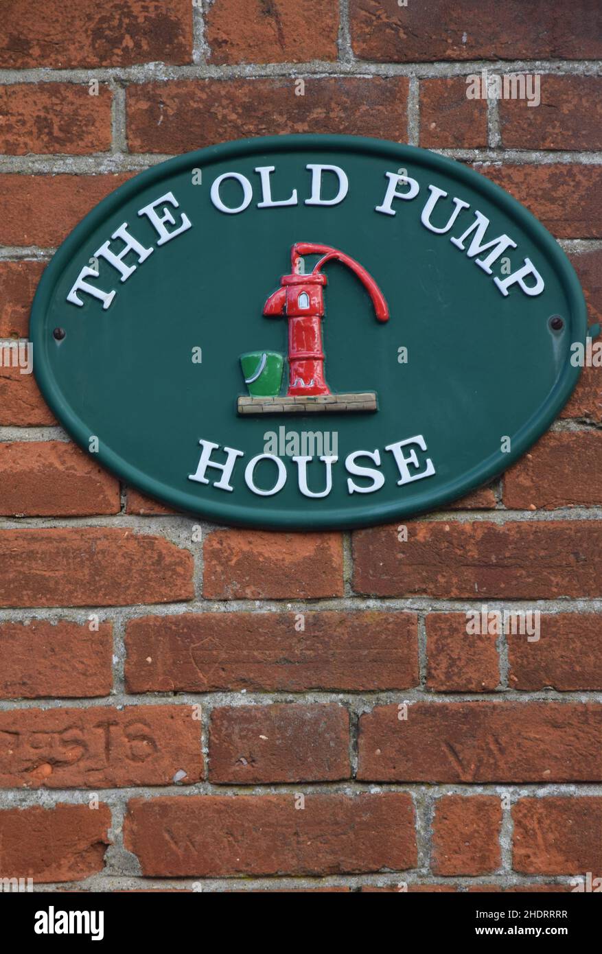 pump house name plate on wall,norfolk, england Stock Photo - Alamy