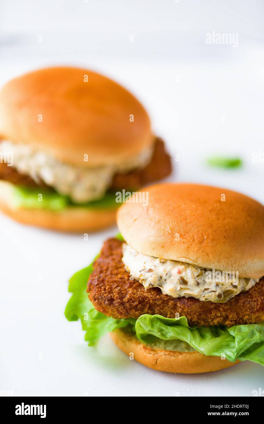 burger, fish burger, burgers Stock Photo - Alamy