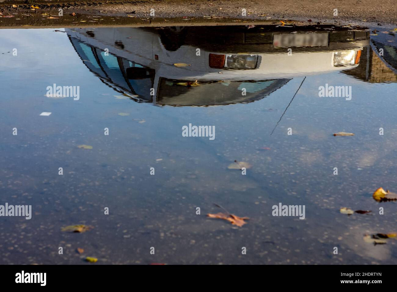 car, water reflection, puddle, cars, water reflections, puddles Stock ...