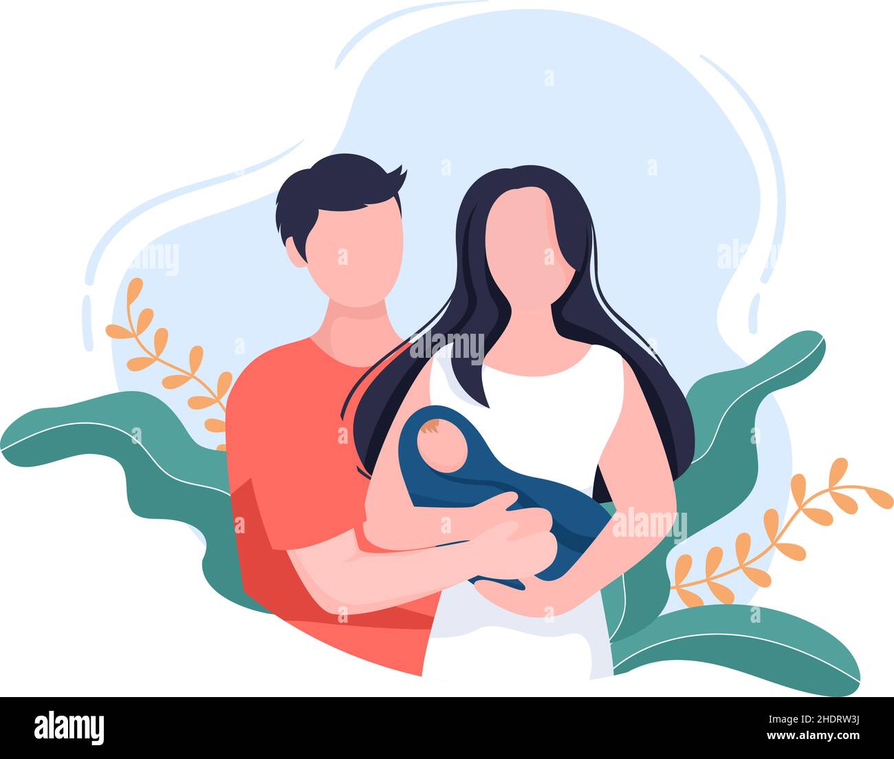 Parenting of Mother, Father and Kids Embracing Each Other in Loving ...