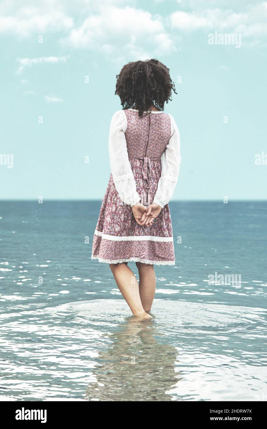 young woman, aspiration, romantic, wistful, day dreaming, girl, girls ...