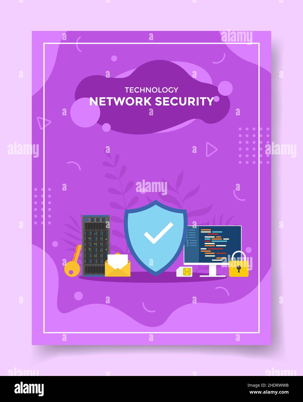 network security concept for template of banners, flyer, books, and ...