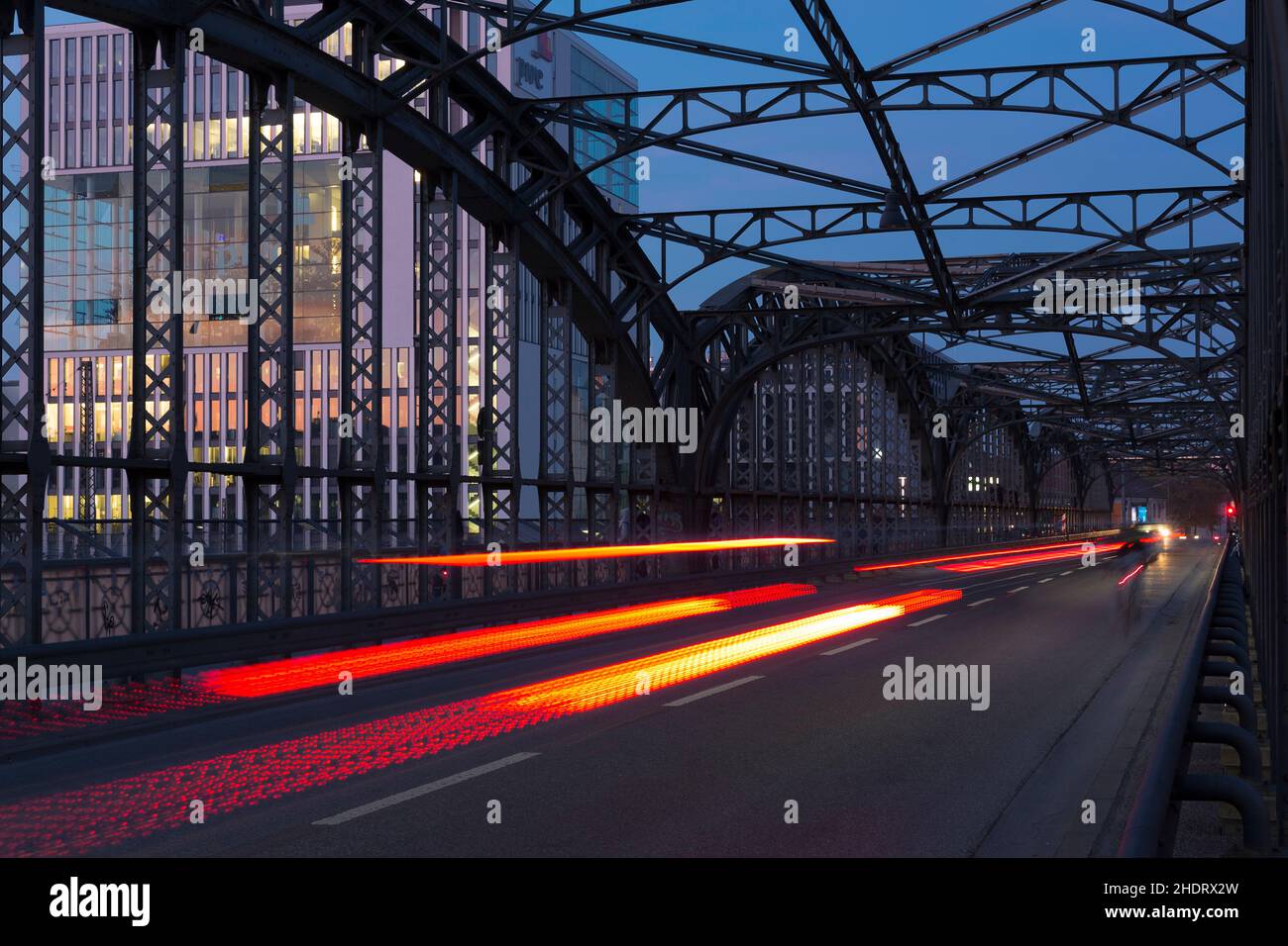 steel bridge, track lighting, steel bridges Stock Photo - Alamy