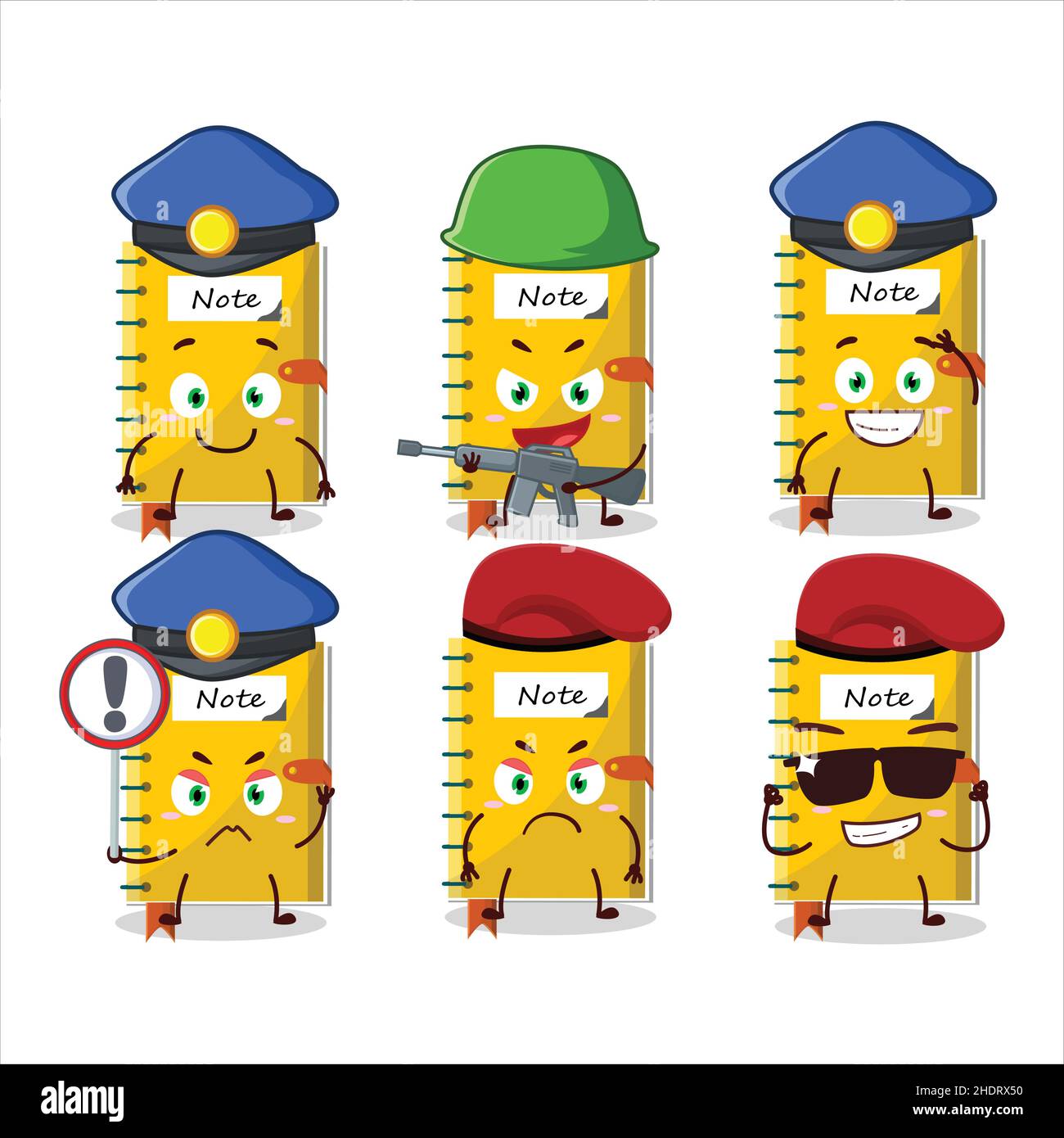 A dedicated Police officer of note book mascot design style. Vector ...