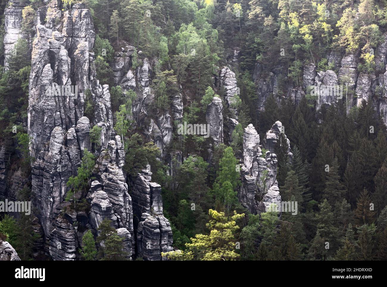 rock formation, elbe sandstone mountains, rock formations Stock Photo ...