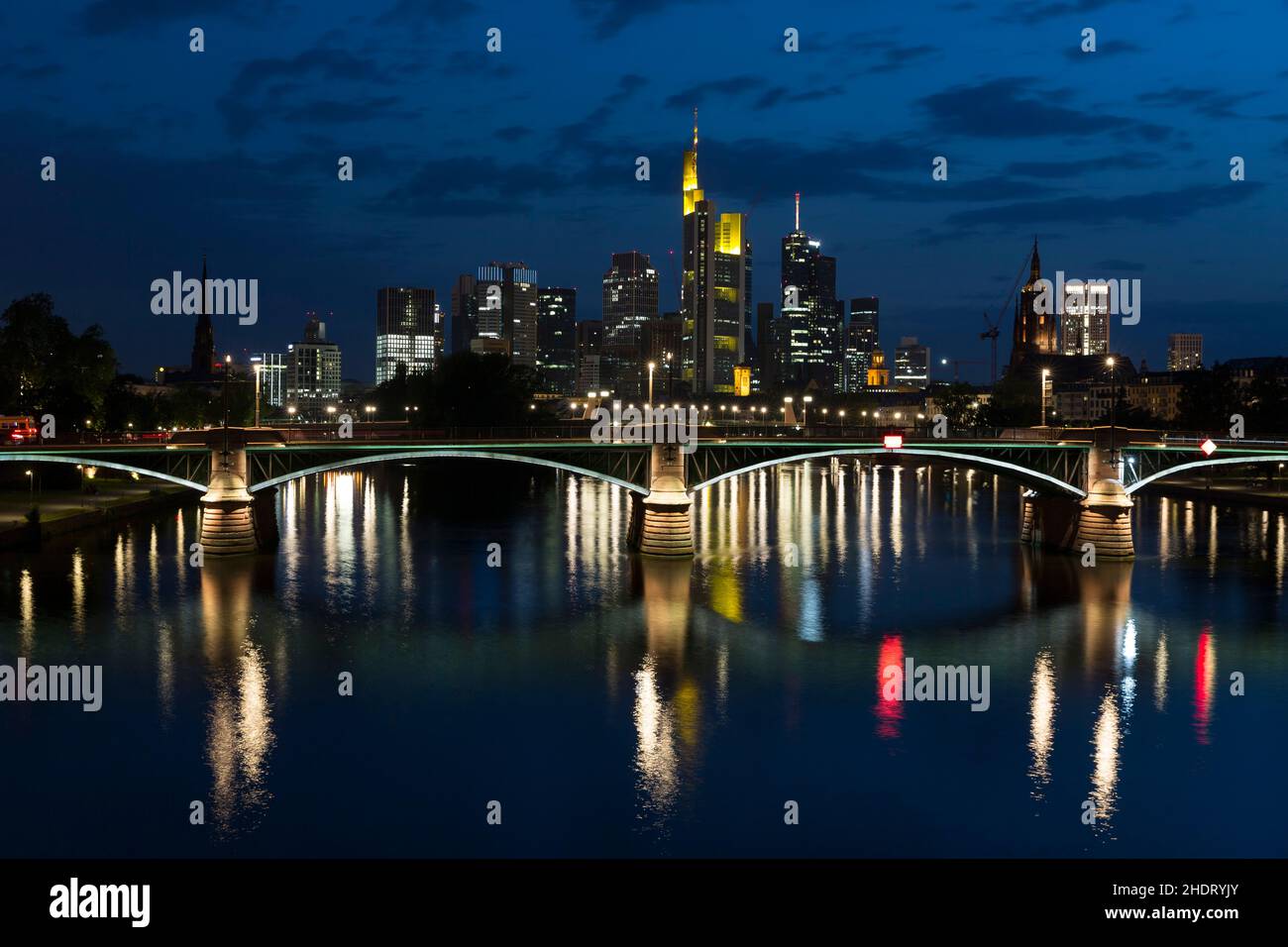 skyline, frankfurt, main bridge, cityscape, cityscapes, skylines ...