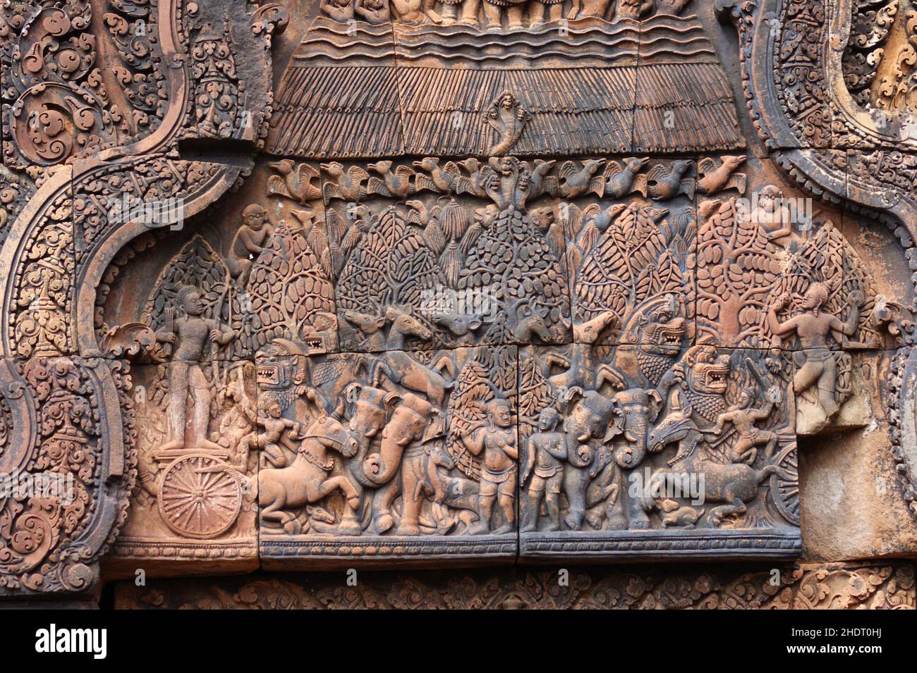 relief, cambodia, banteay srei, reliefs, cambodias, banteay sreis Stock ...