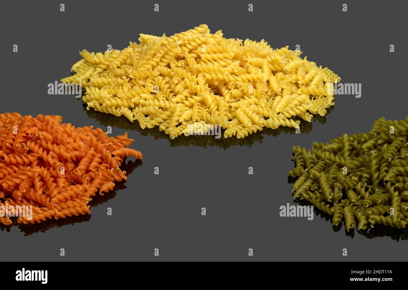 fusilli, three colors, fusillis, three color Stock Photo - Alamy