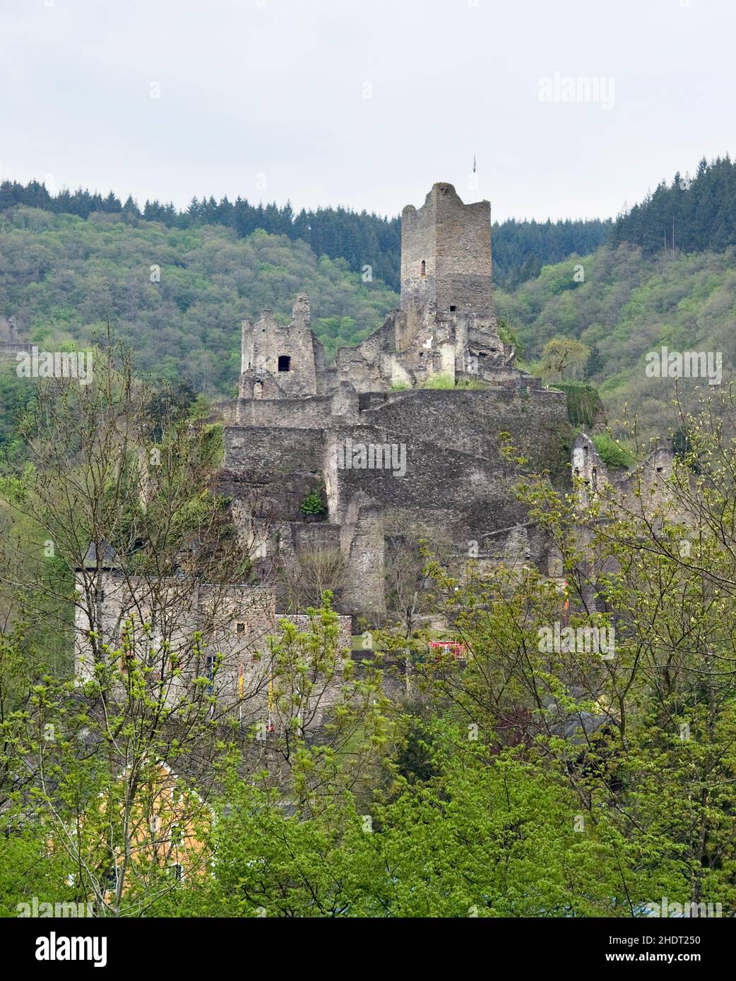 castle, ruins, manderscheid, castles, ruin, manderscheids Stock Photo ...