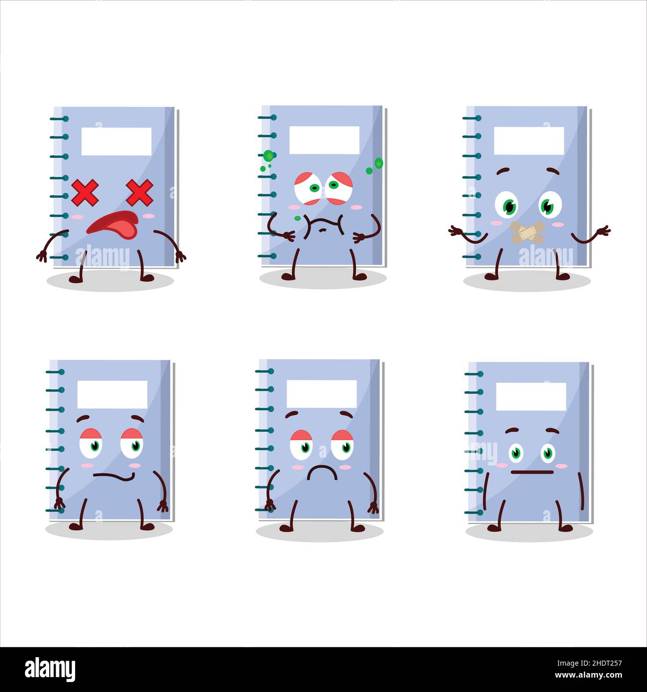 Blue book cartoon character with nope expression. Vector illustration ...