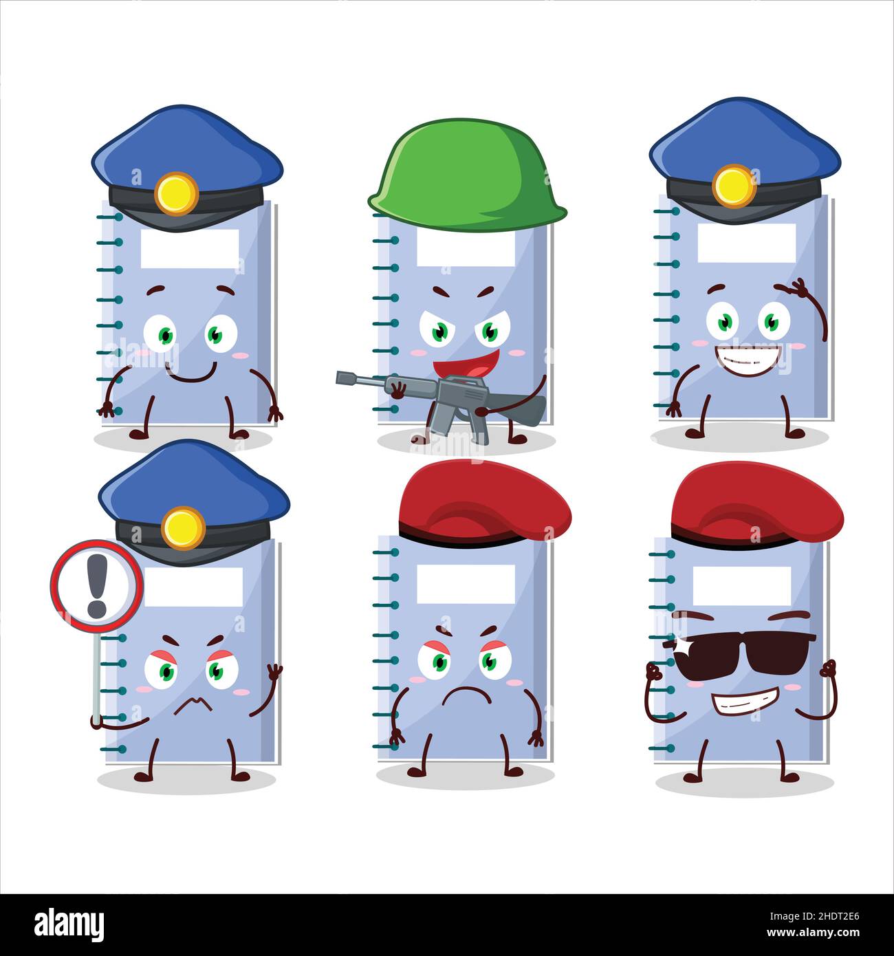 A dedicated Police officer of blue book mascot design style. Vector ...