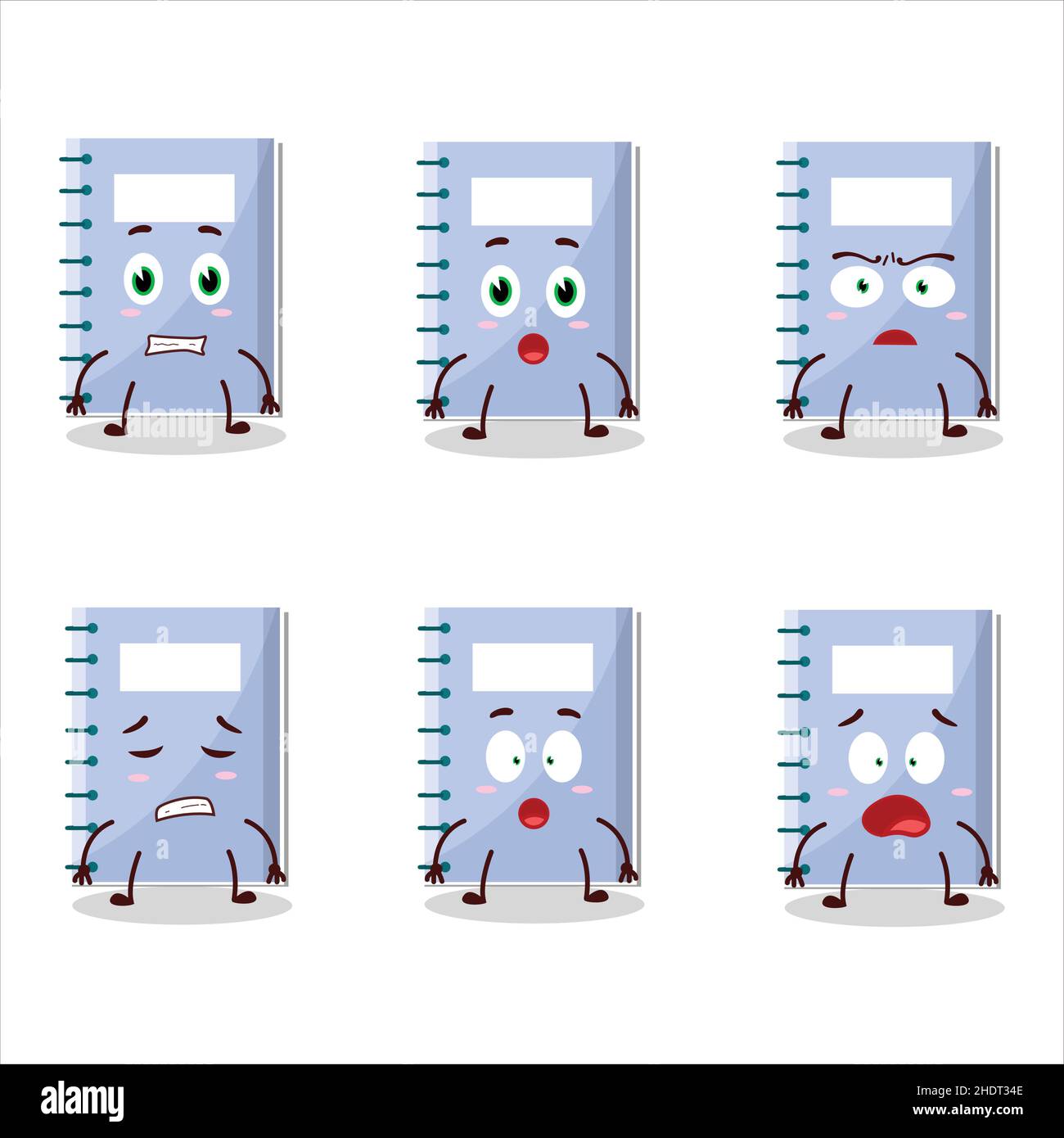Character cartoon of blue book with scared expression. Vector ...