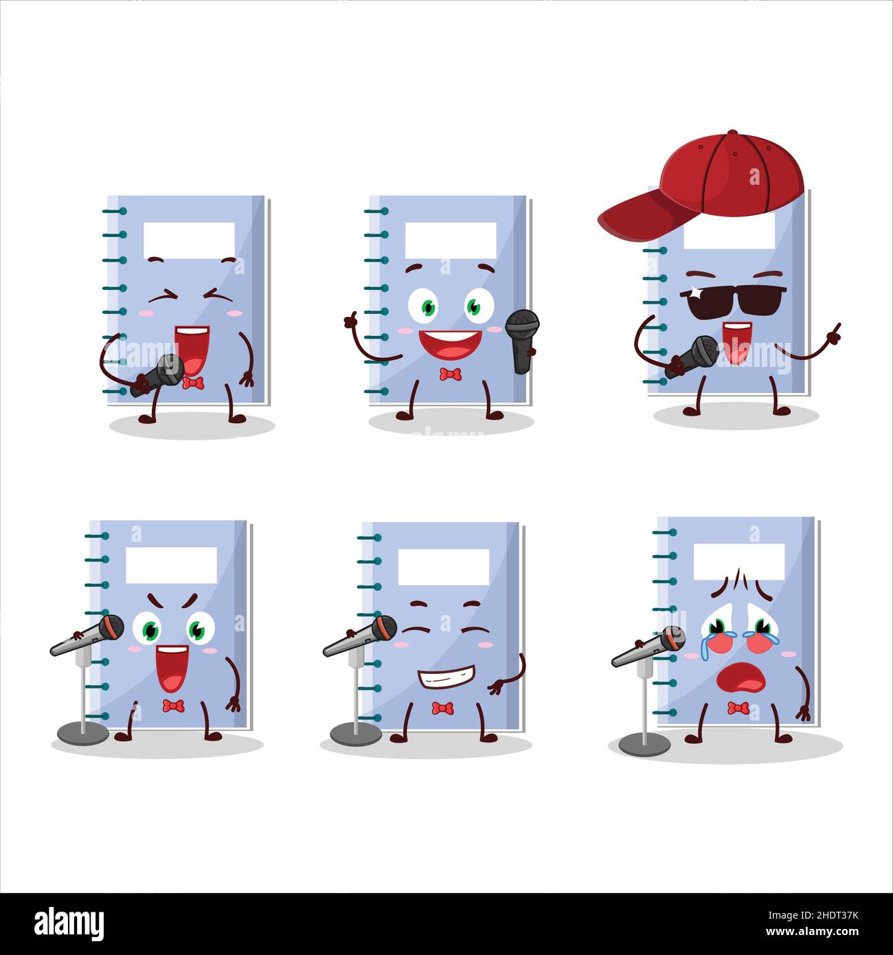 A Cute Cartoon design concept of blue book singing a famous song ...