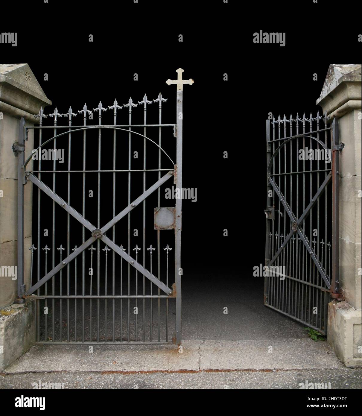 open, iron gate, opens, iron gates Stock Photo - Alamy