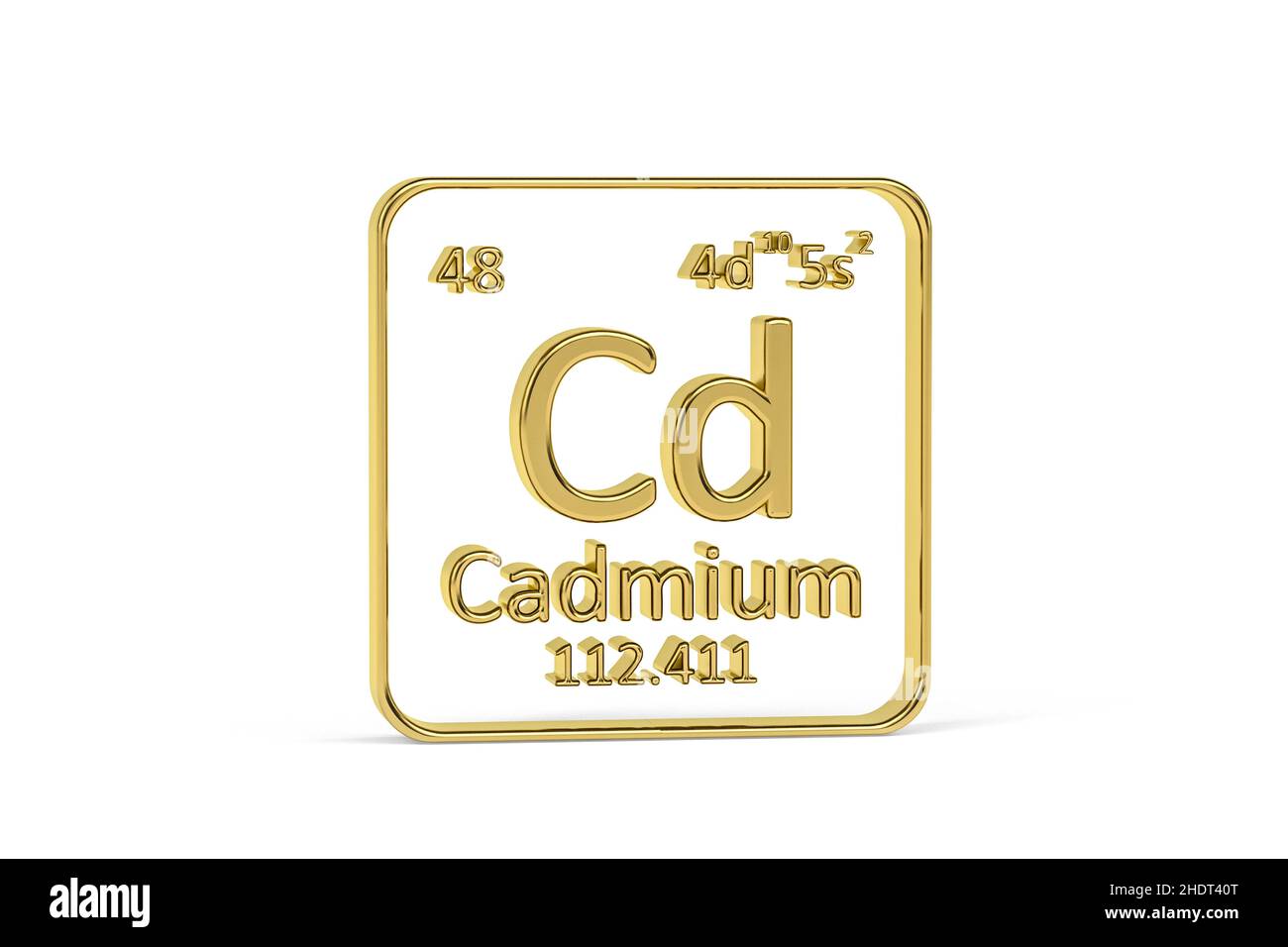 Golden 3D periodic table icon - periodic table element isolated on ...