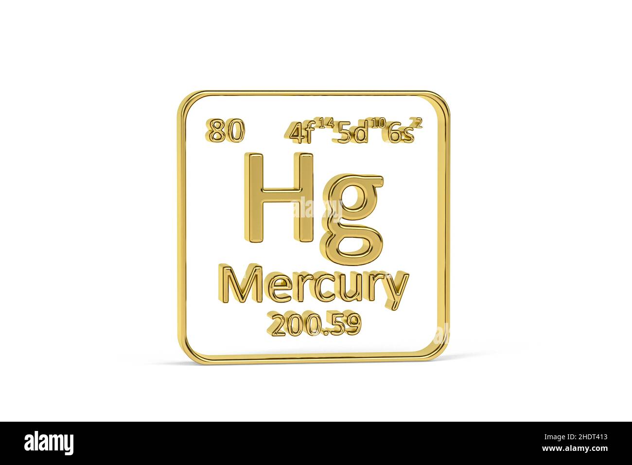 Golden 3D periodic table icon - periodic table element isolated on ...