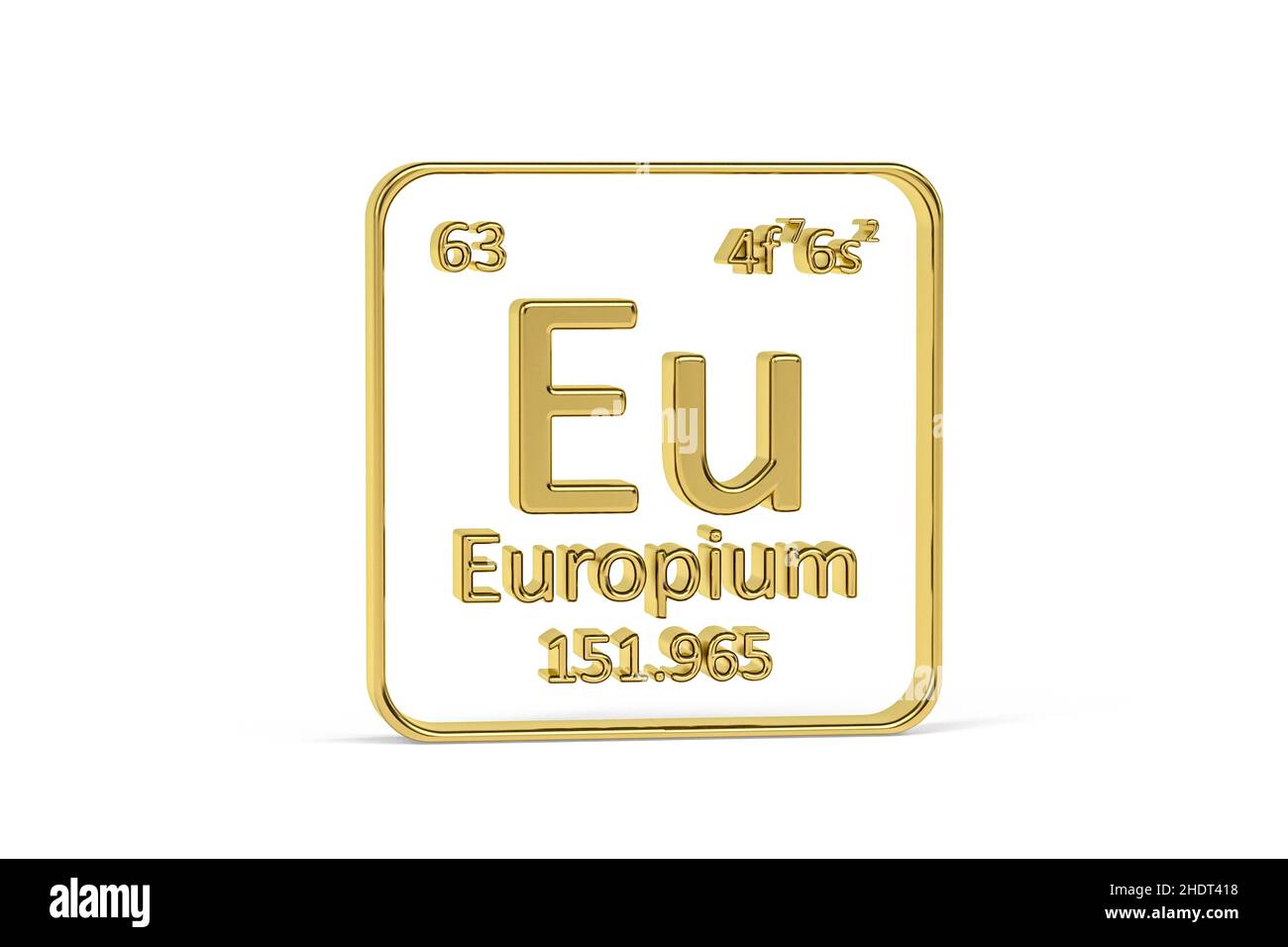 Golden 3D periodic table icon - periodic table element isolated on ...