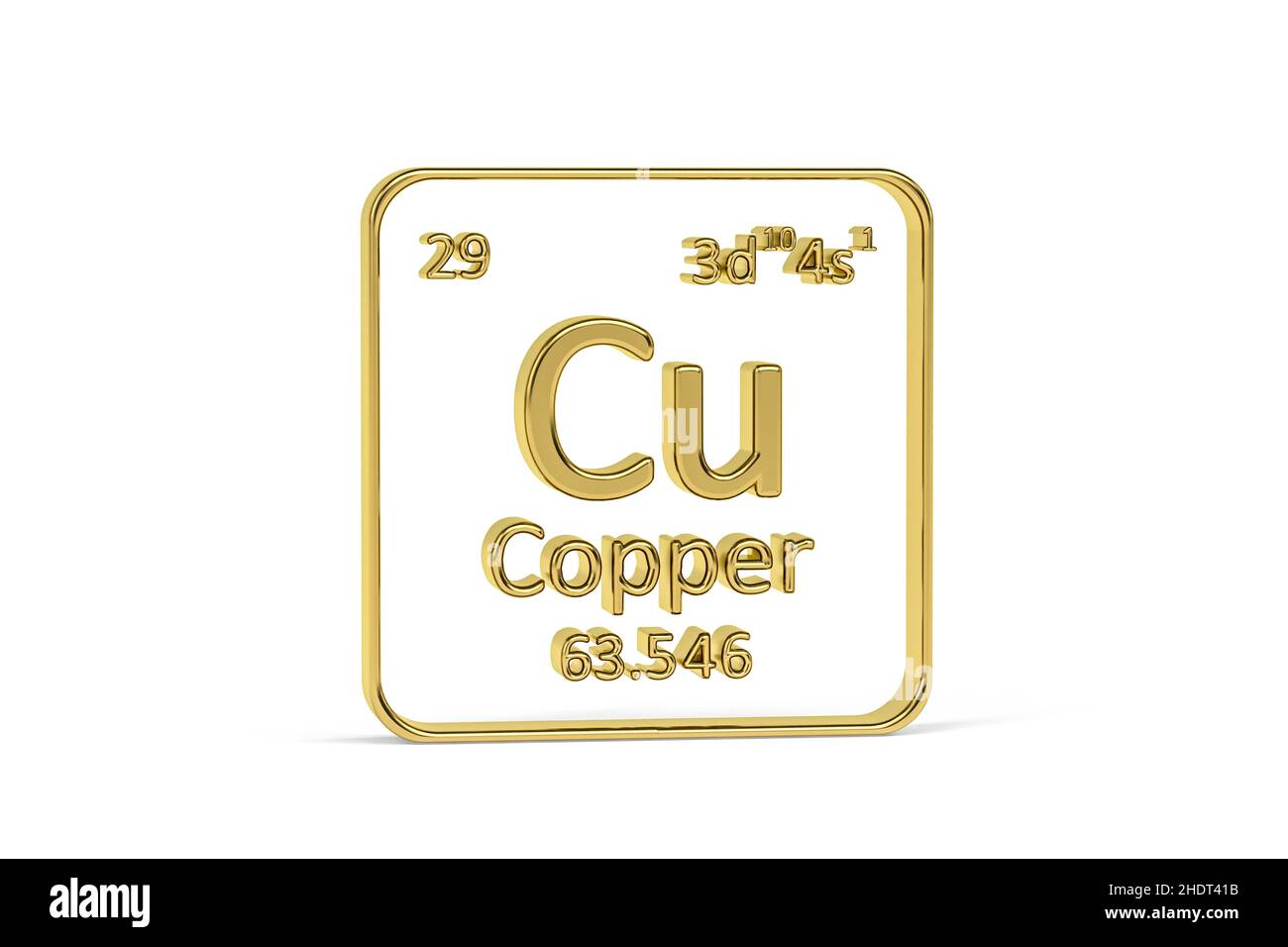 Golden 3D periodic table icon - periodic table element isolated on ...