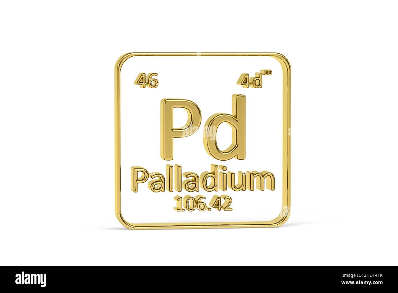 Golden 3D periodic table icon - periodic table element isolated on ...