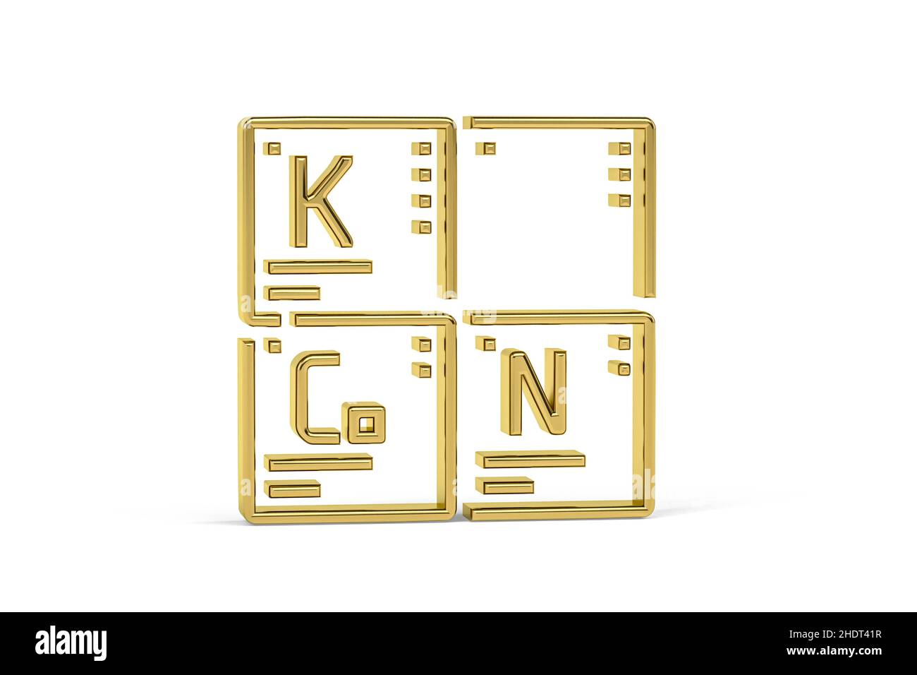 Golden 3D periodic table icon - periodic table element isolated on ...