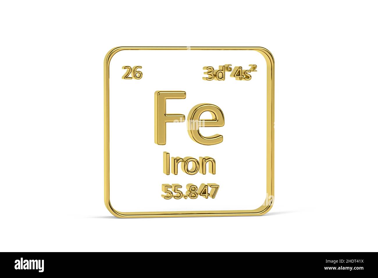 Golden 3D periodic table icon - periodic table element isolated on ...