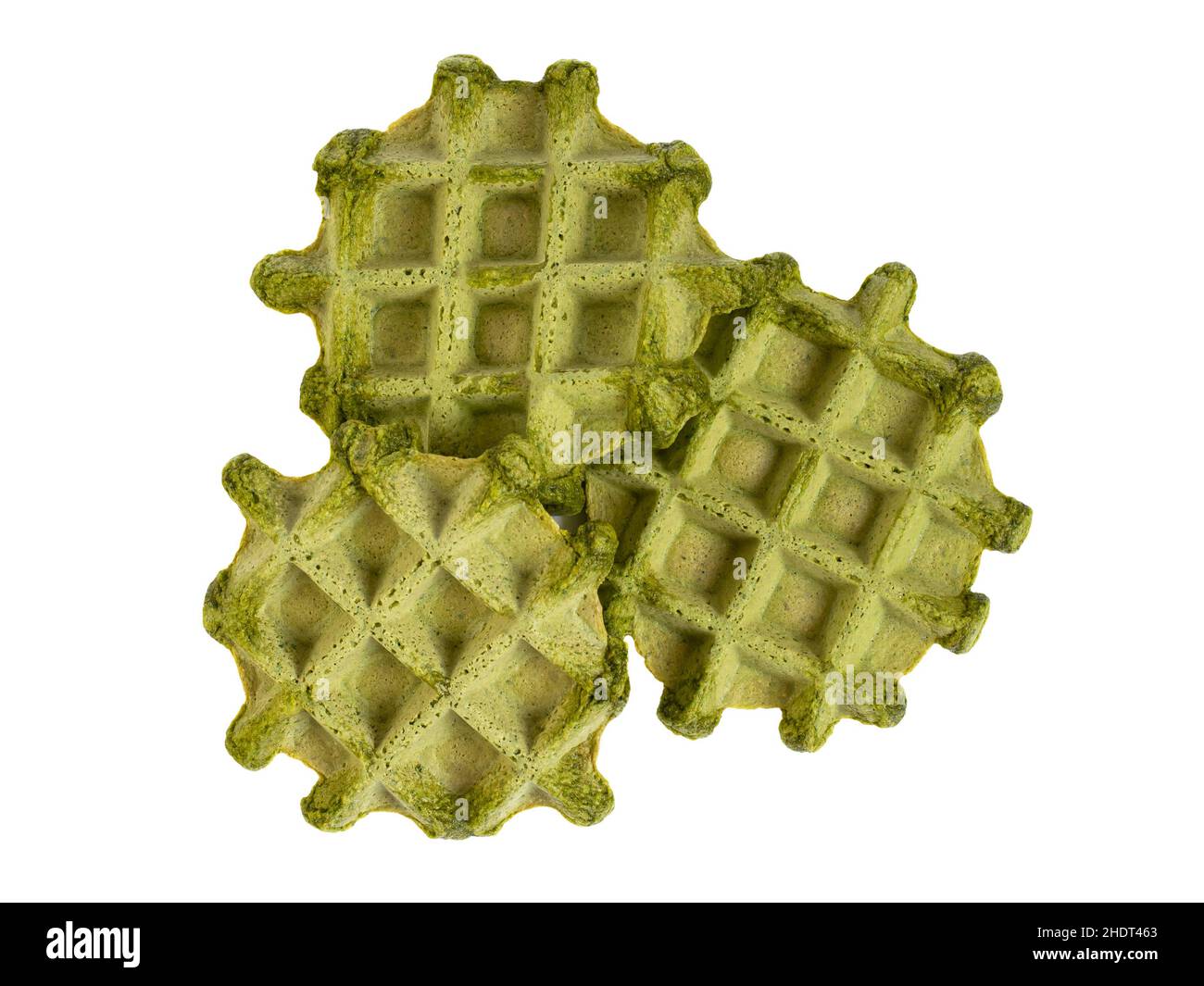 Three healthy green waffles isolated on white background Stock Photo ...