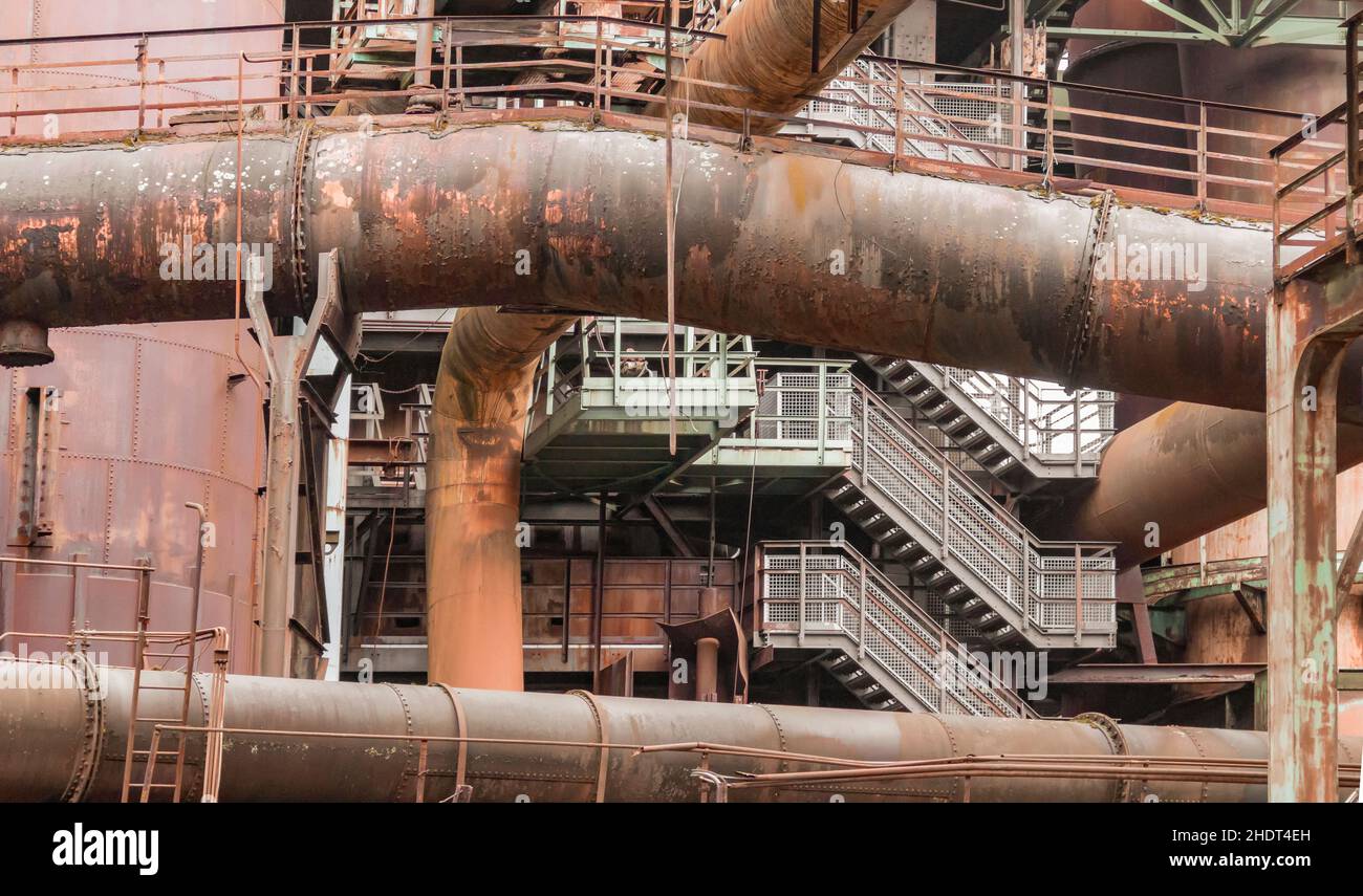 industrial building, rust, tubular, corrosion, industrial buildings ...