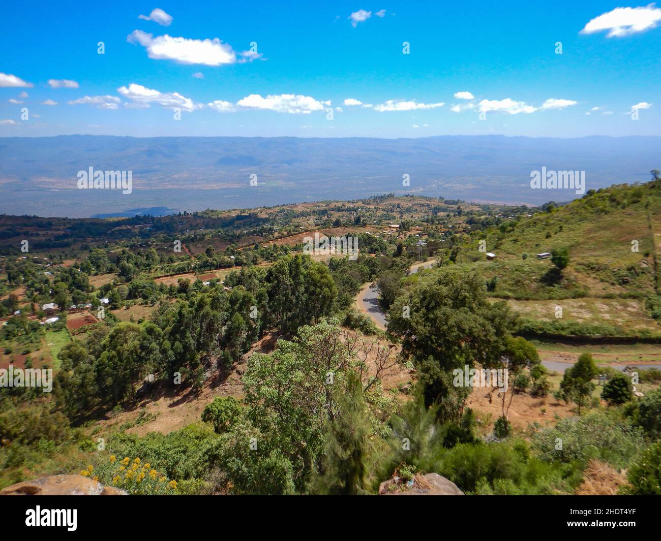 Scenic aerial view of hills and valleys in Iten Township, Kenya Stock ...