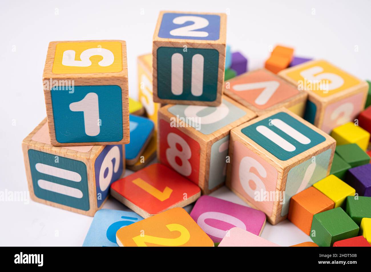 Math number colorful on white background, education study mathematics ...