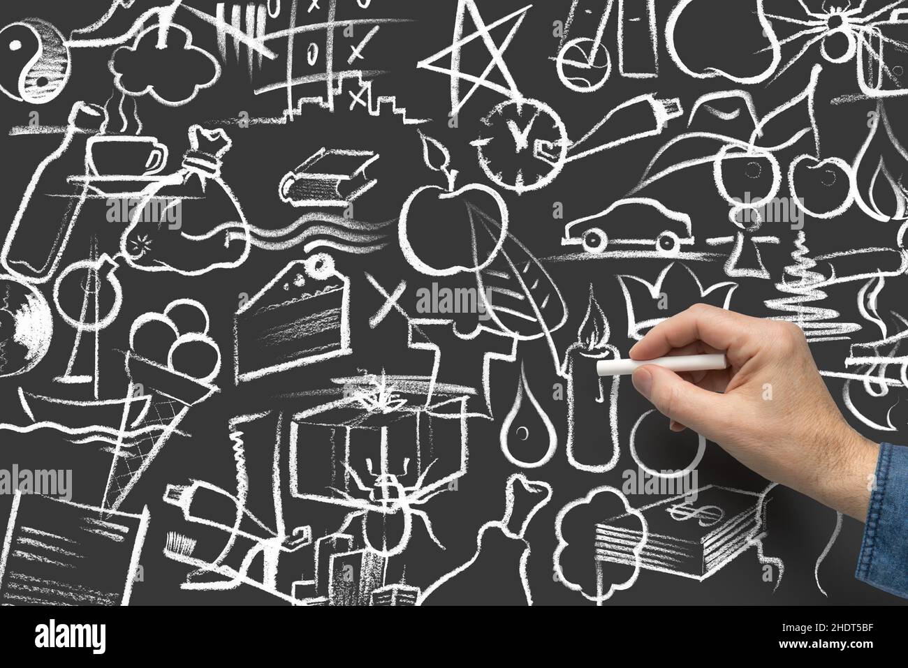 drawing, symbols, chalk, symbol, chalks Stock Photo - Alamy