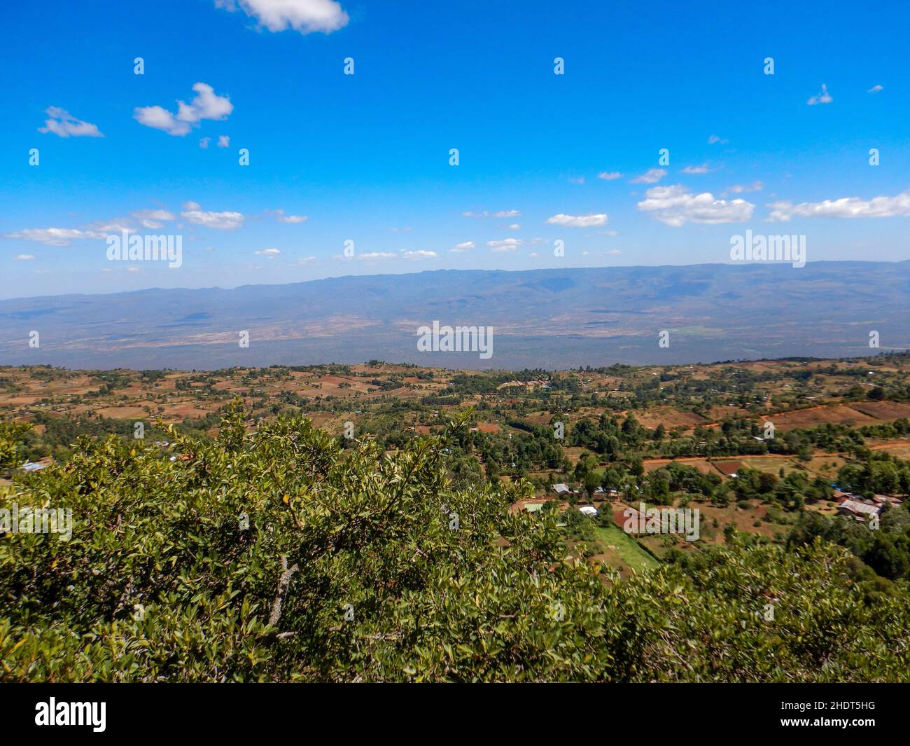 Scenic aerial view of hills and valleys in Iten Township, Kenya Stock ...