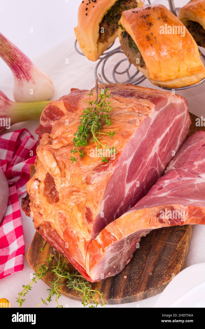 ham, smoked, pork, hams, smokeds, porks Stock Photo - Alamy