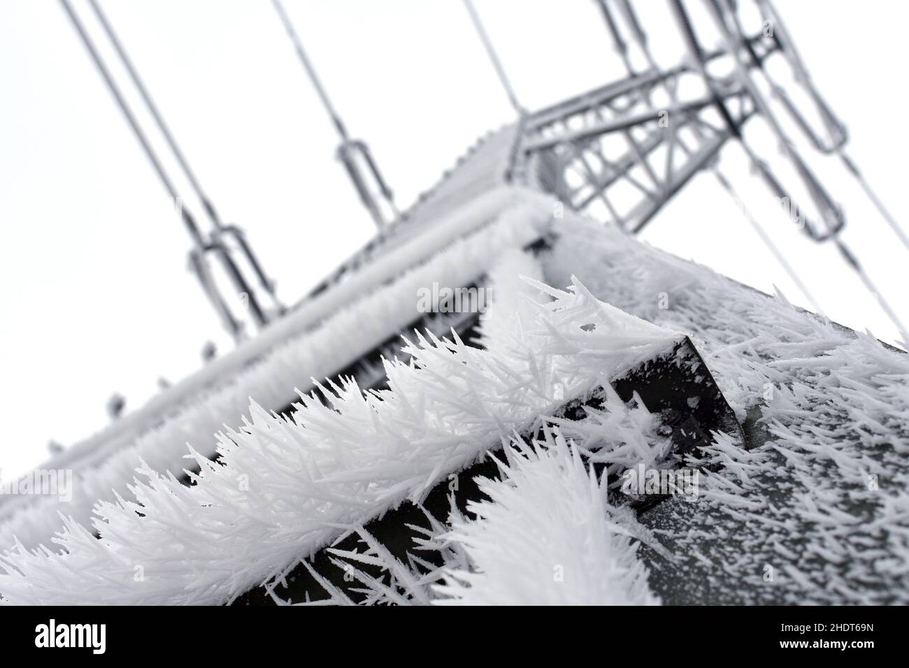 frost, mast, power line, frosts, masts, power lines Stock Photo - Alamy