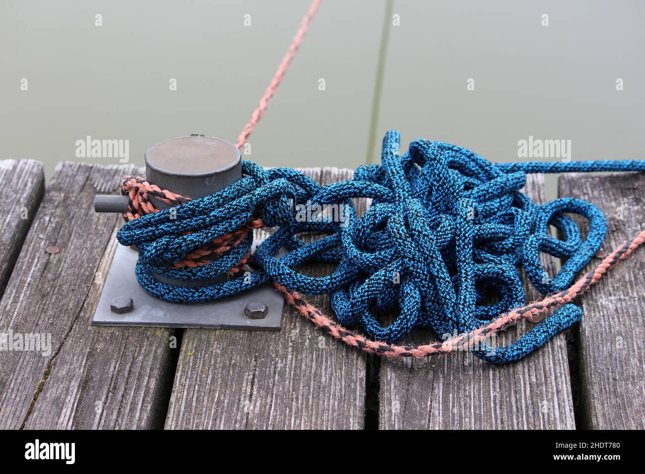 rope, pier, harbor bollard, ropes, piers, harbor bollards Stock Photo ...
