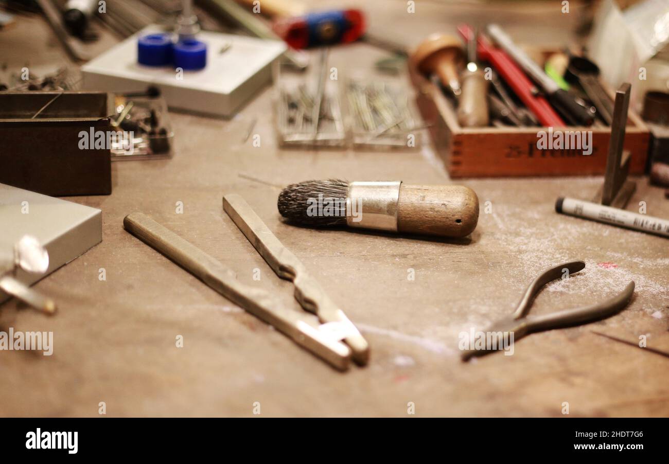 tool, workbench, goldsmith, tools, workbenchs, goldsmiths Stock Photo ...