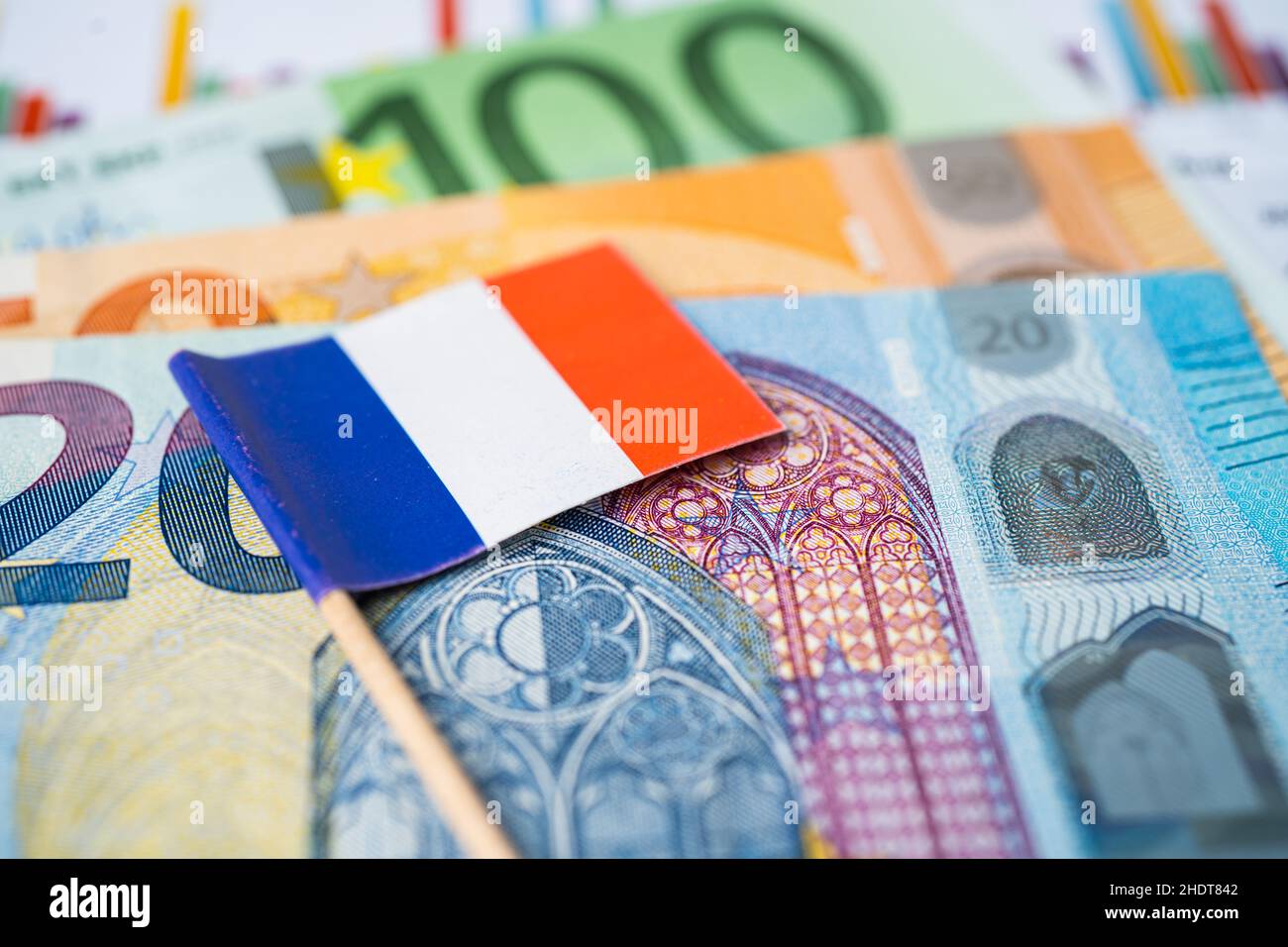 Italy Flag on EU banknote background, Business and finance concept ...