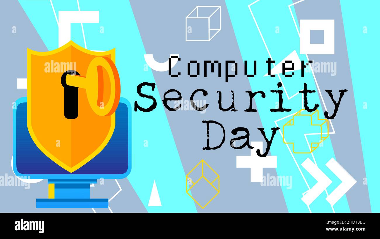 Computer Security Day. Decorative greeting card, Vector Illustration ...