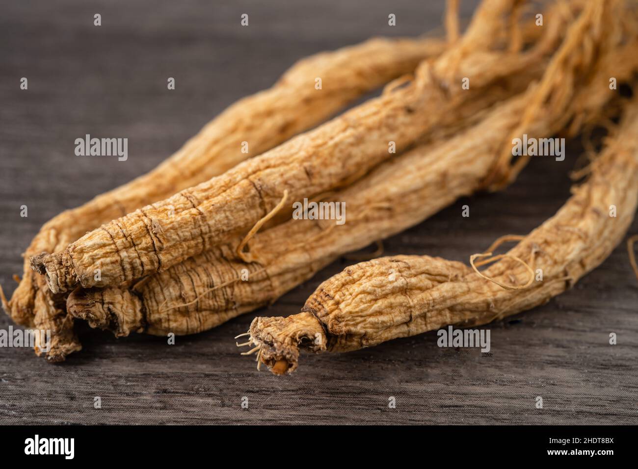 Ginseng, dried vegetable herb. Healthy food famous export food in Korea ...